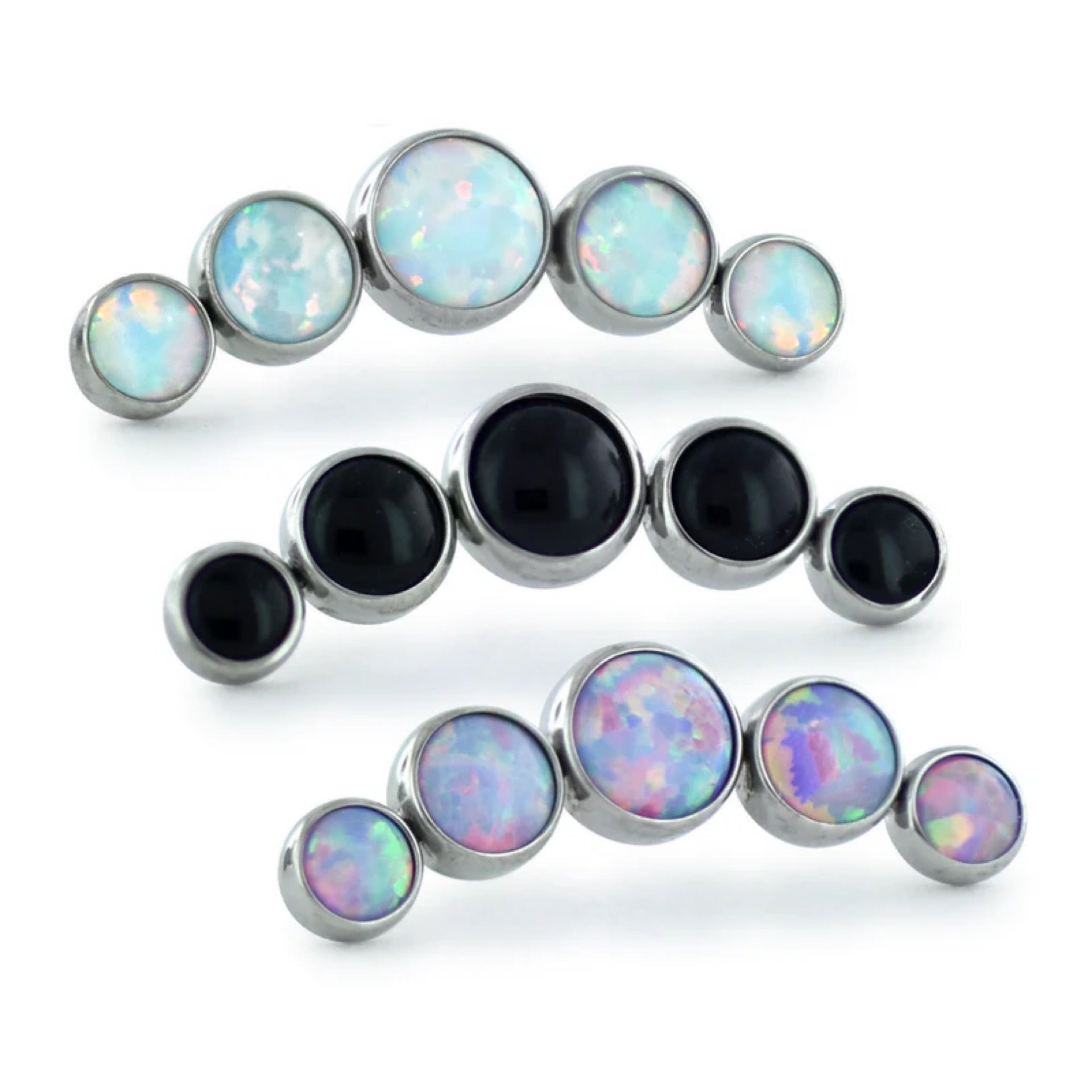 Titanium Cluster Bezel Set Turquoise Cab by Neometal | Positive ...
